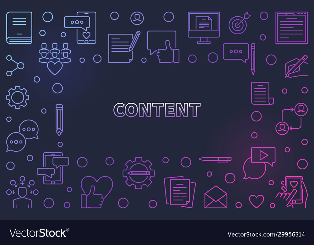 Content colored thin line frame Royalty Free Vector Image