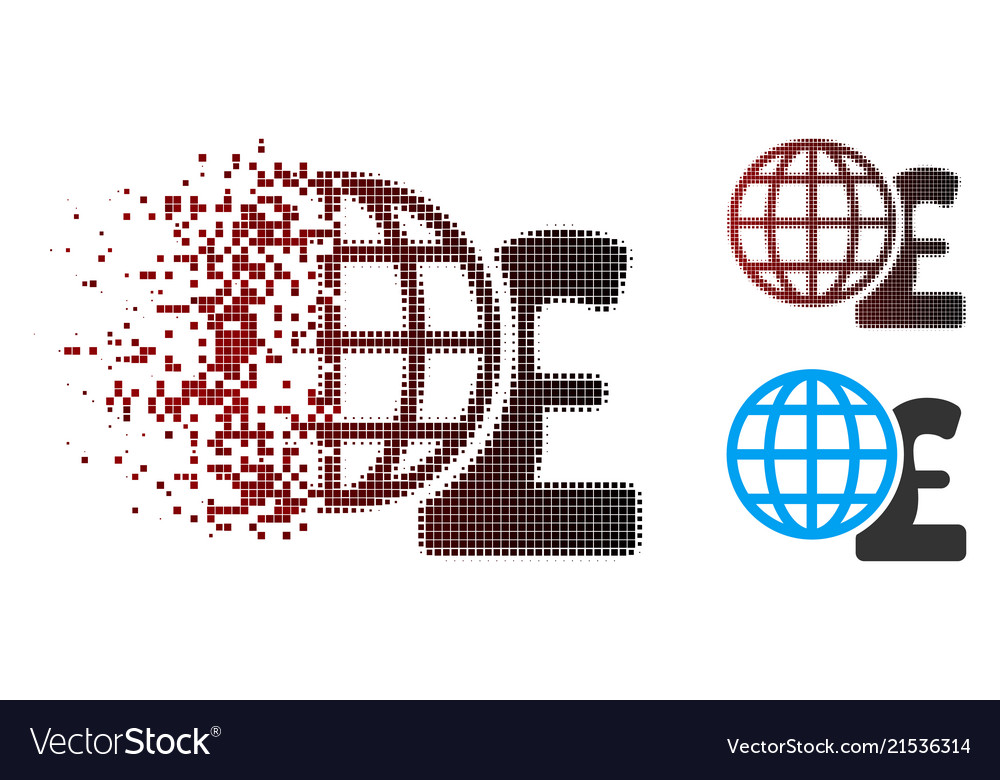 Decomposed pixel halftone global pound finances Vector Image Decomposed pixel halftone global pound finances Vector Image