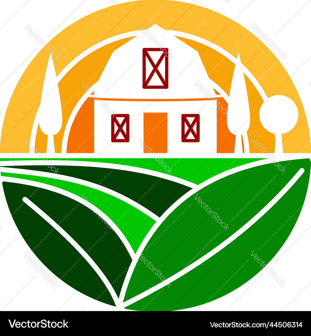 Farm & Agriculture Logo Icon Royalty Free Vector Image