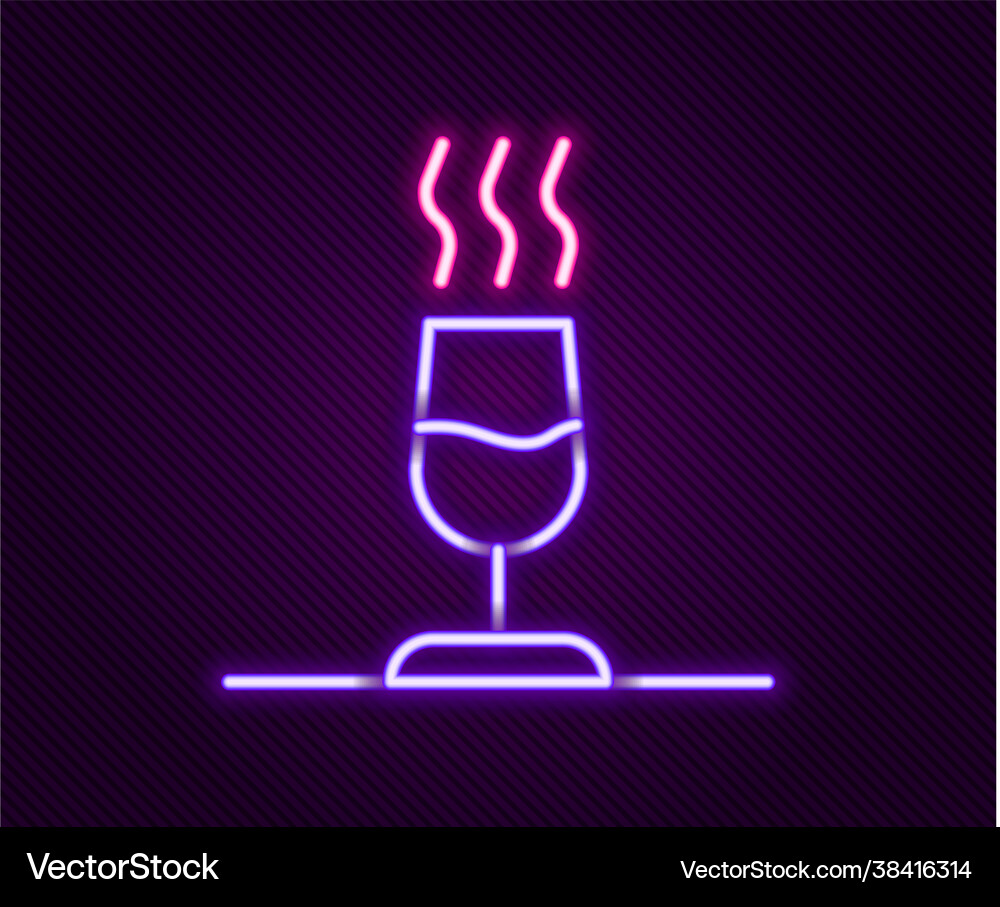 Glowing neon line wine tasting degustation icon Vector Image