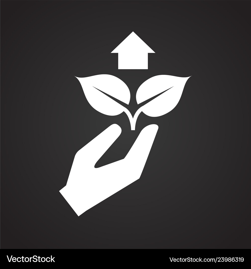Grow icon on black background for graphic and web Vector Image