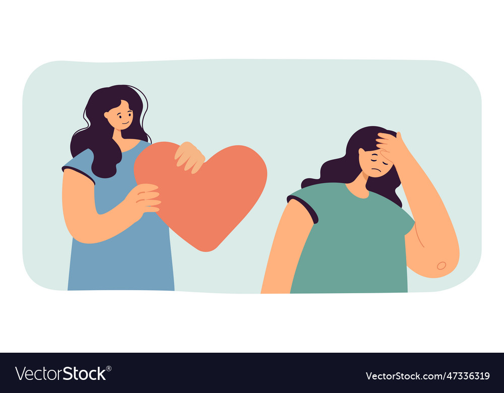 Lesbian Giving Heart And Love To Unhappy Depressed