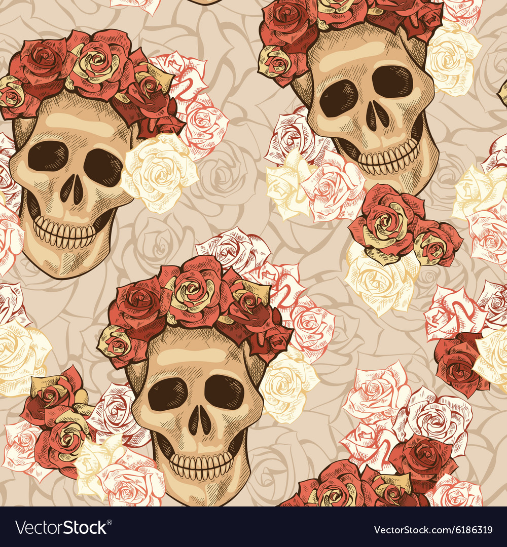 Seamless Skull Pattern Royalty Free Vector Image