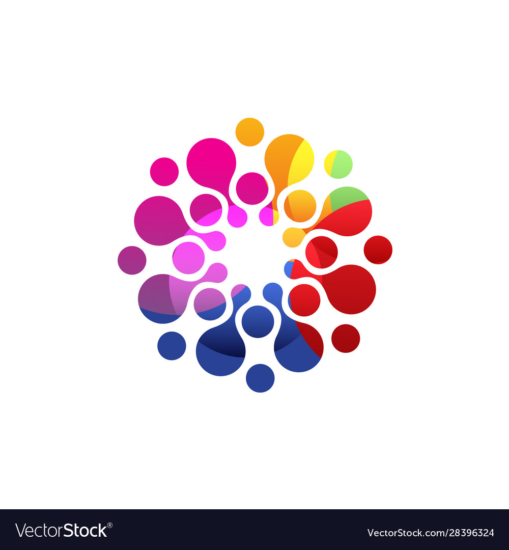 Digital colorful logo isolated circle logo Vector Image