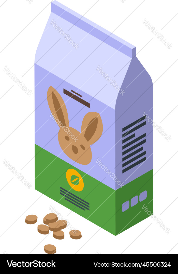 Rabbit food package icon isometric animal Vector Image