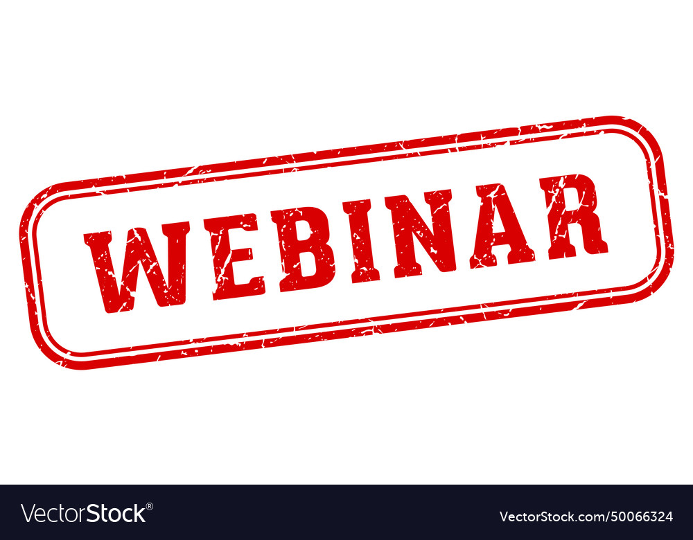 Webinar stamp webinar rectangular stamp on white Vector Image