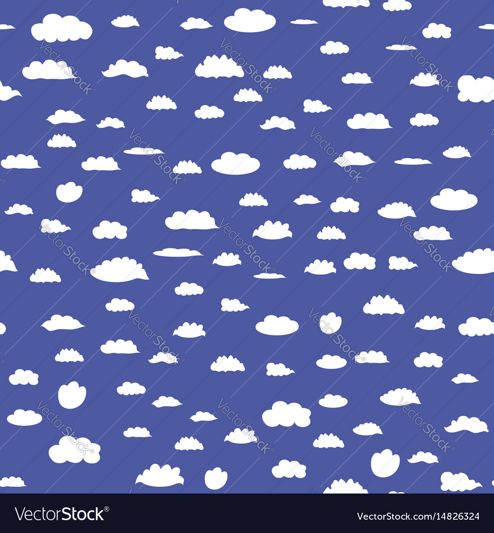 White cloud seamless pattern Royalty Free Vector Image
