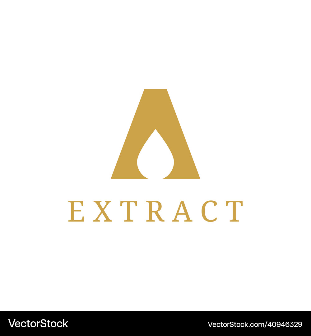 Letter a drop oil and extract logo design Vector Image