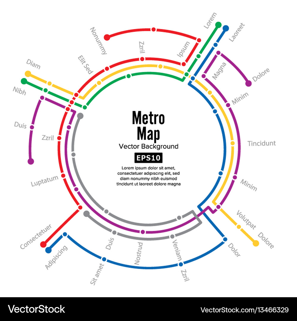 Metro map plan station Royalty Free Vector Image