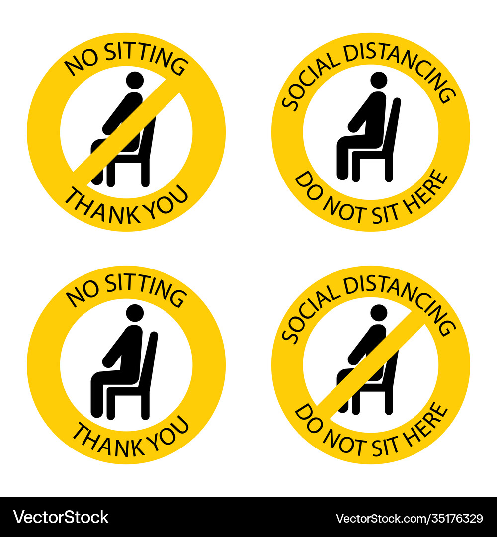 No sitting there forbidden seat keep social Vector Image