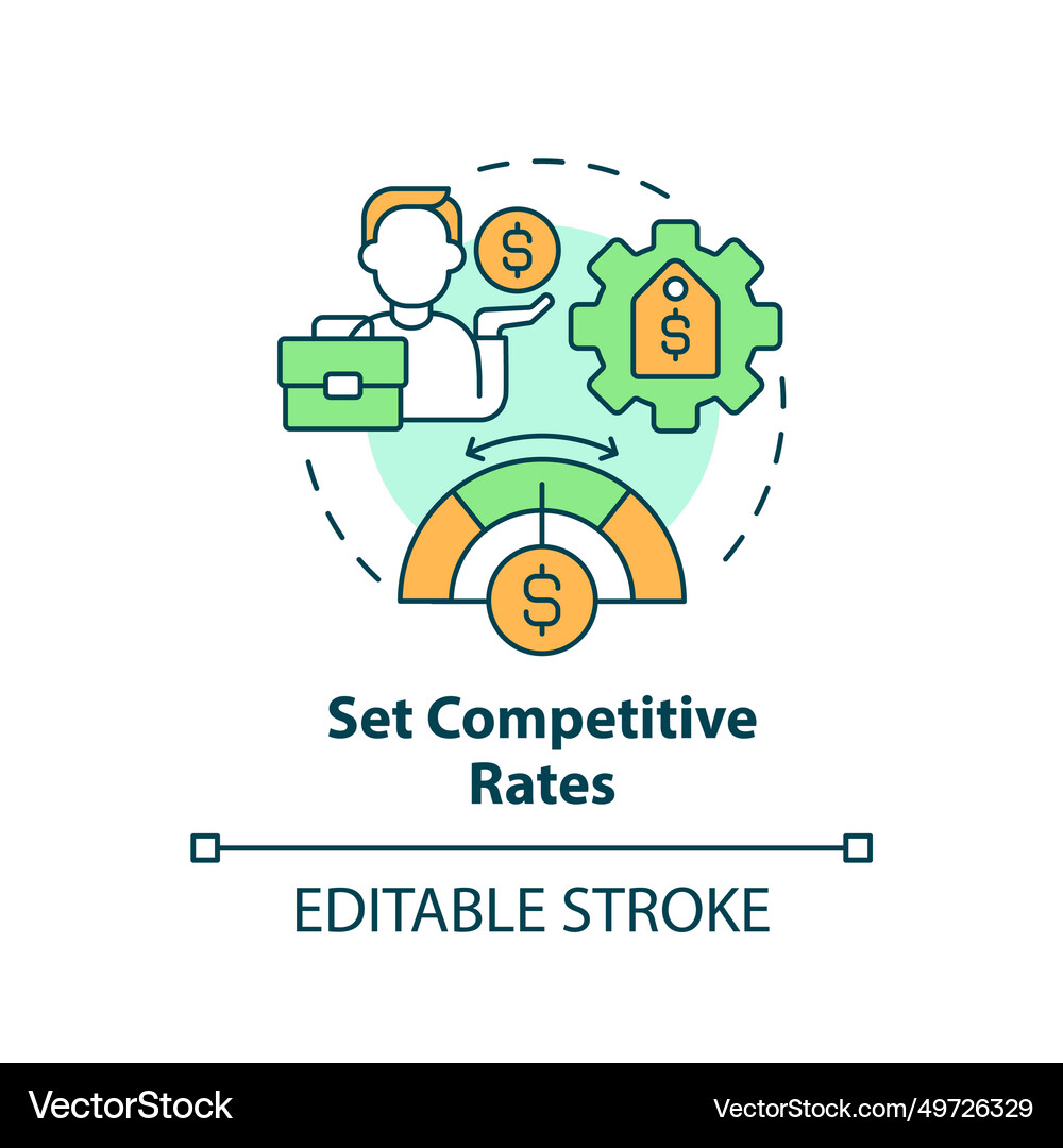 Thin line simple colorful set competitive rates Vector Image