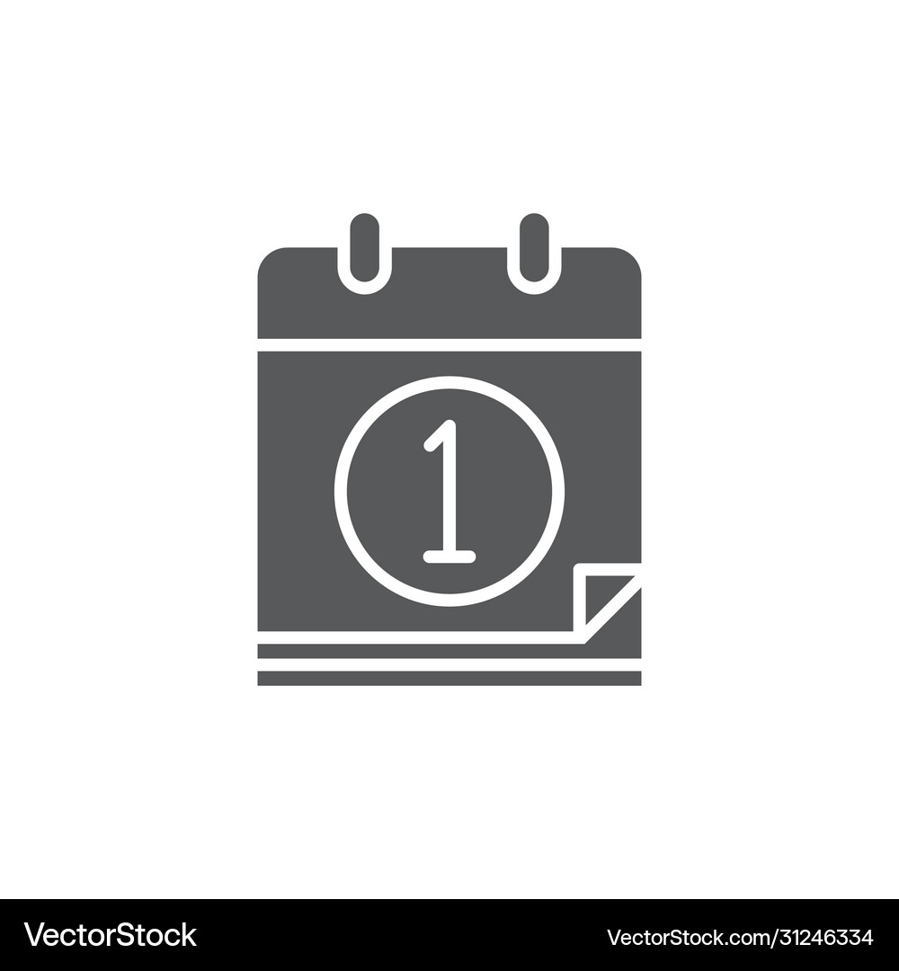 Calendar date day one icon symbol isolated Vector Image