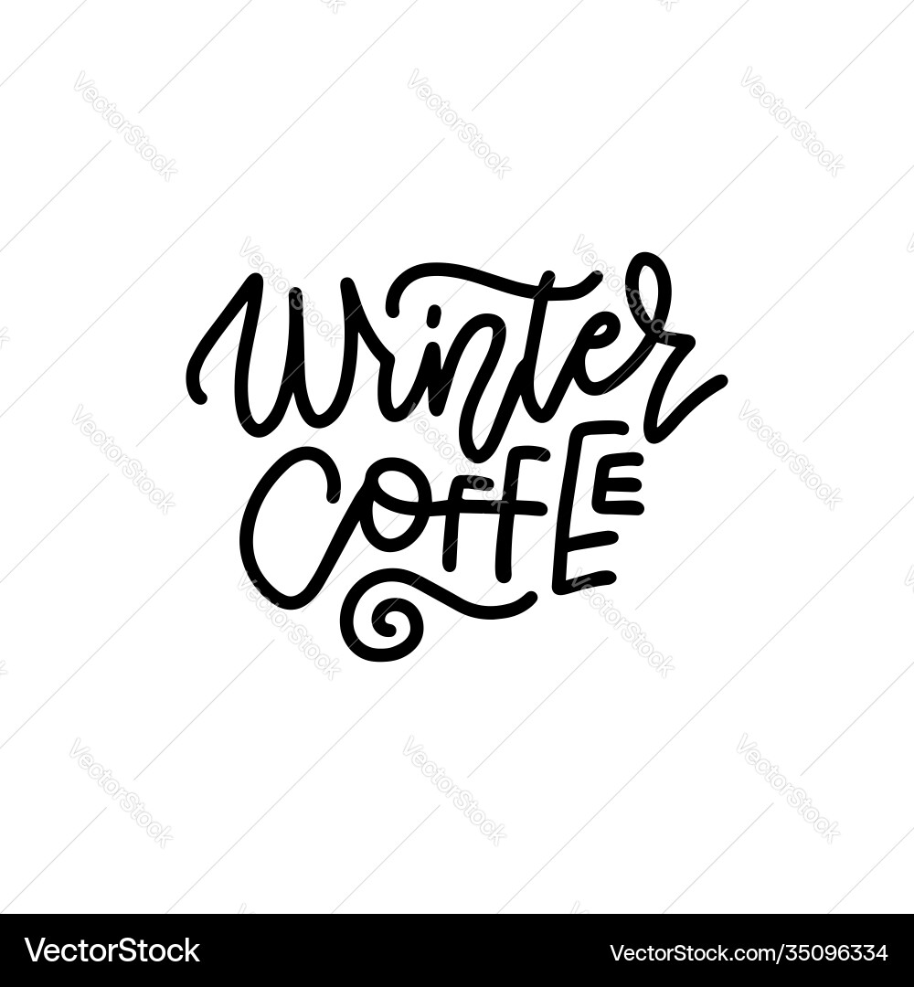 Calligraphy hand written inscription - winter Vector Image