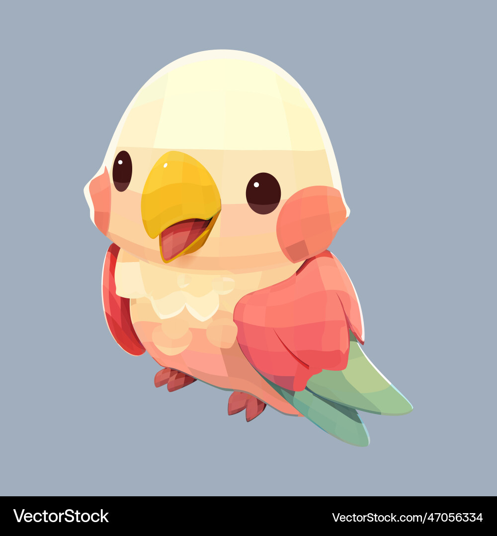 Cute little parrot with a kind smiling face Vector Image