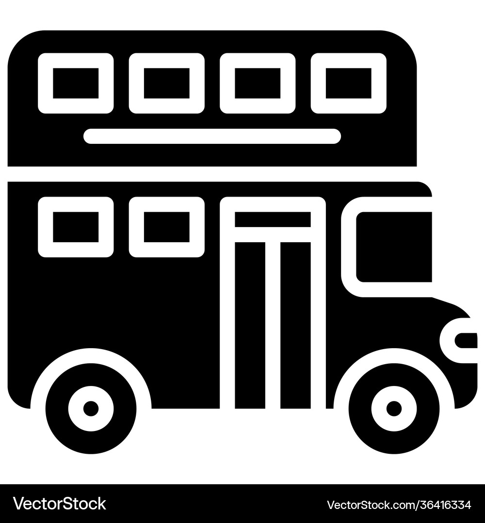 Double-decker bus icon transportation related Vector Image