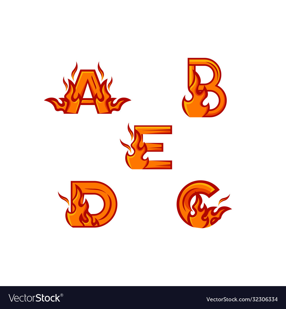 Initial set fire logo Royalty Free Vector Image