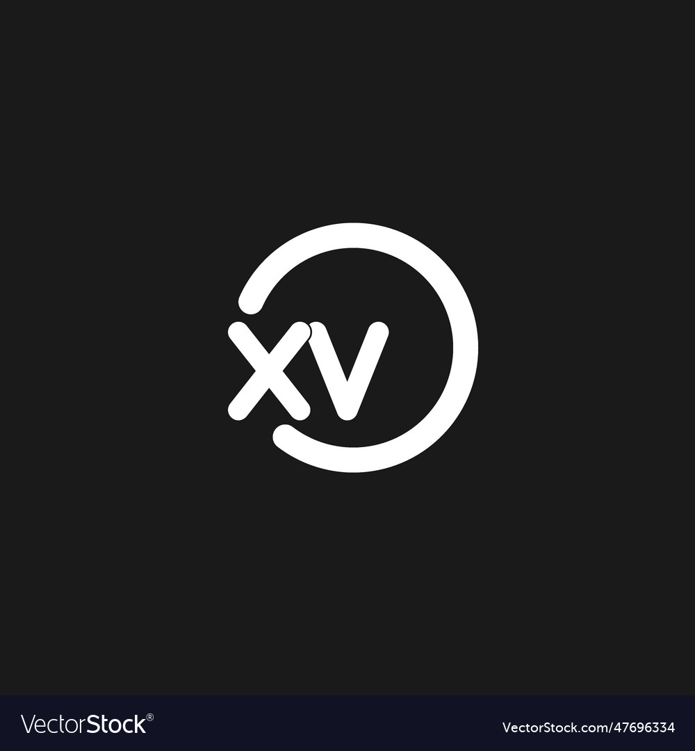 Initials xv logo monogram with simple circles Vector Image