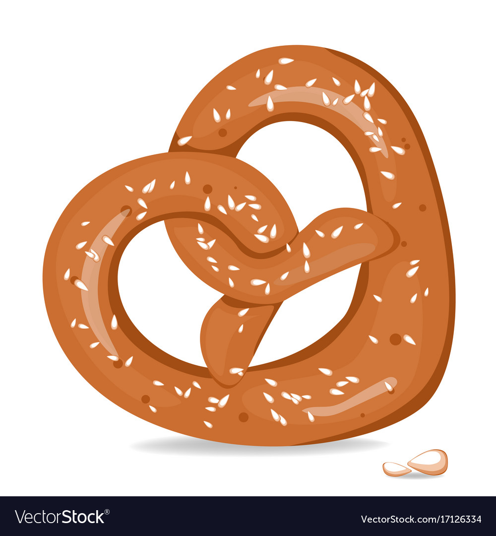 Realistic tasty pretzel on white Royalty Free Vector Image
