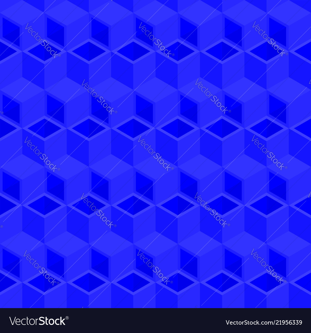 Blue cubes pattern seamless background Royalty Free Vector