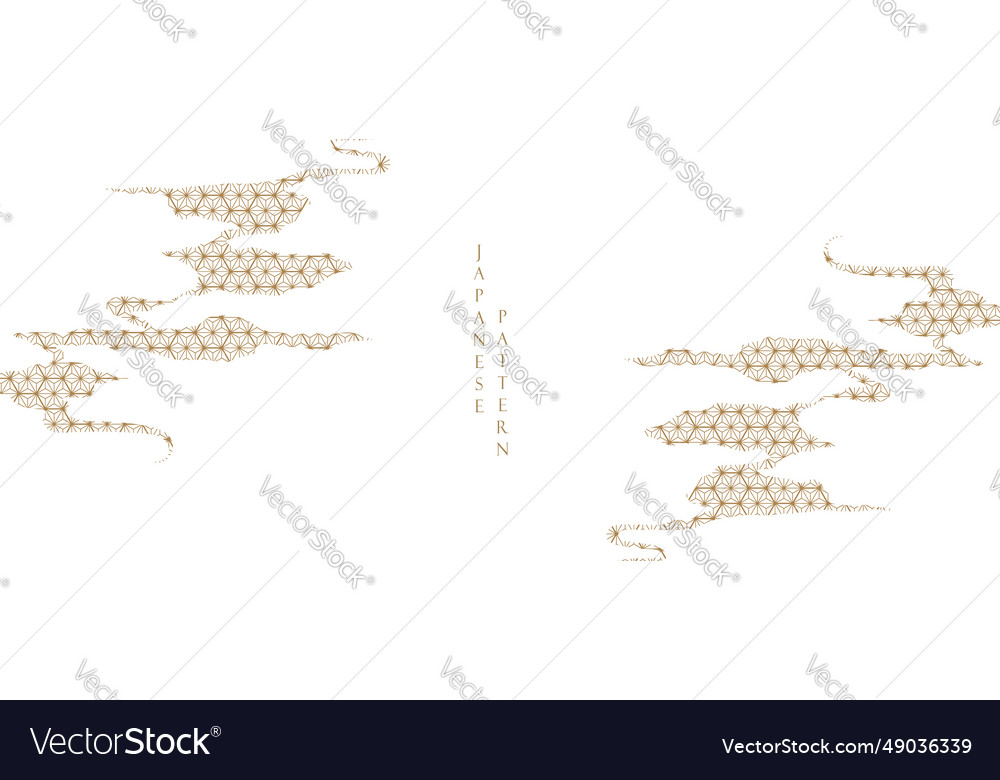 Chinese cloud template with wave pattern cloud Vector Image