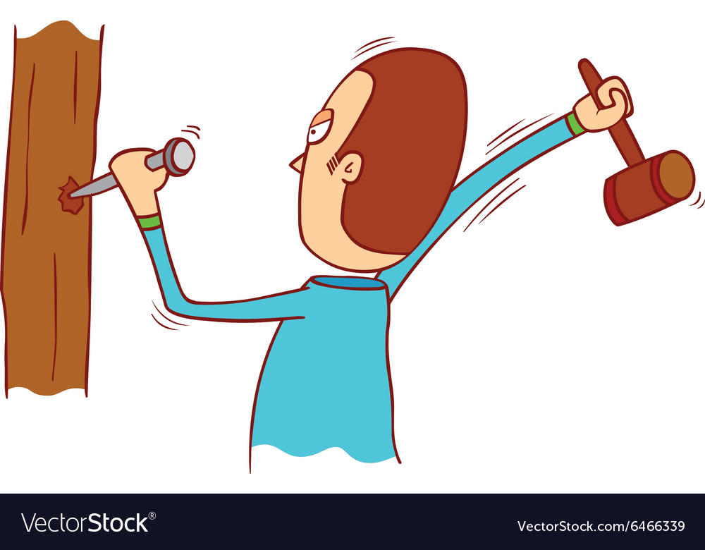 Hammering Royalty Free Vector Image - VectorStock