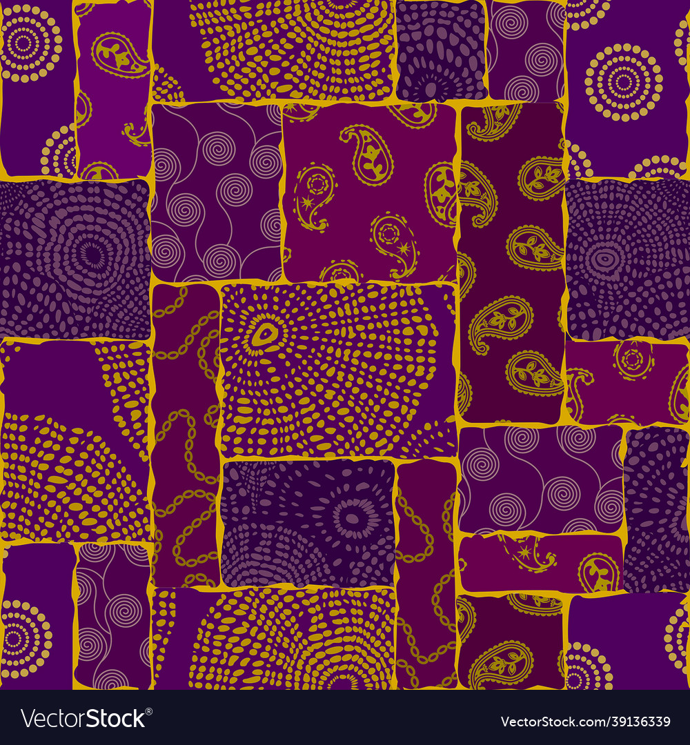 Patchwork textile pattern seamless quilting Vector Image