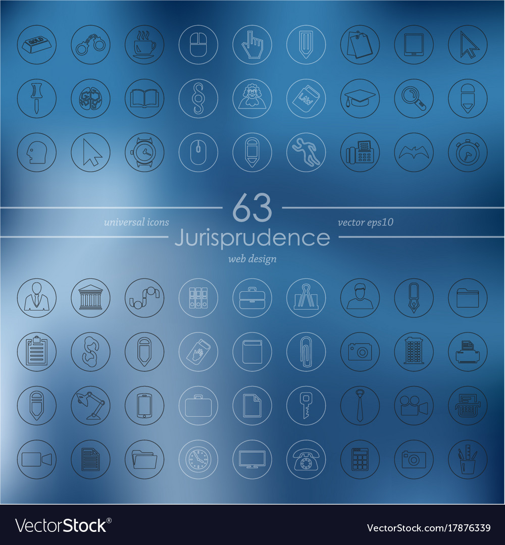Set of jurisprudence icons Royalty Free Vector Image
