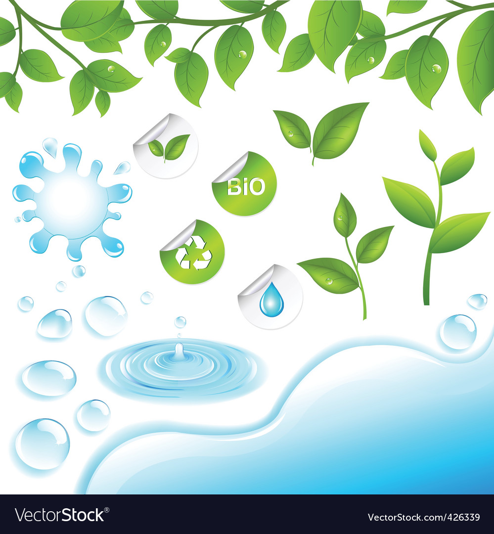 Water elements Royalty Free Vector Image - VectorStock