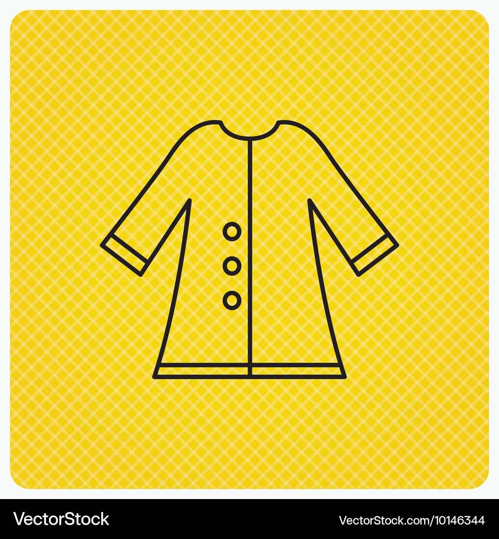 Cloak icon protection jacket outerwear sign Vector Image