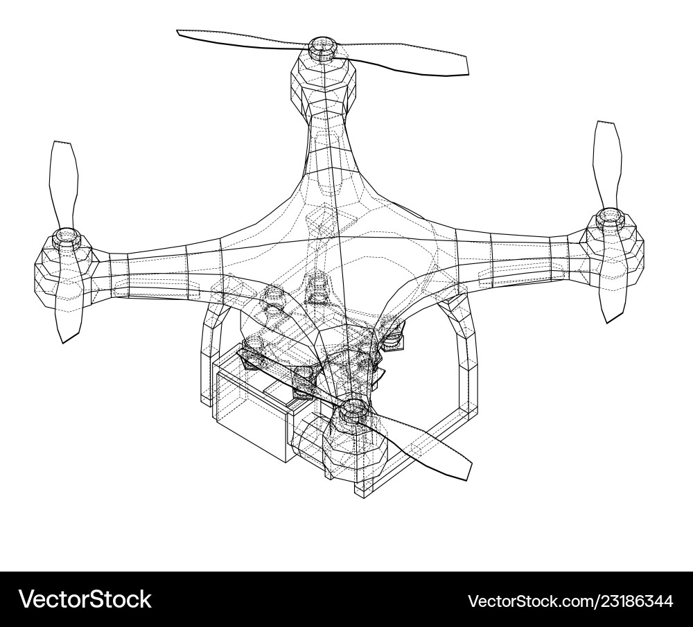 Drone concept rendering of 3d Royalty Free Vector Image