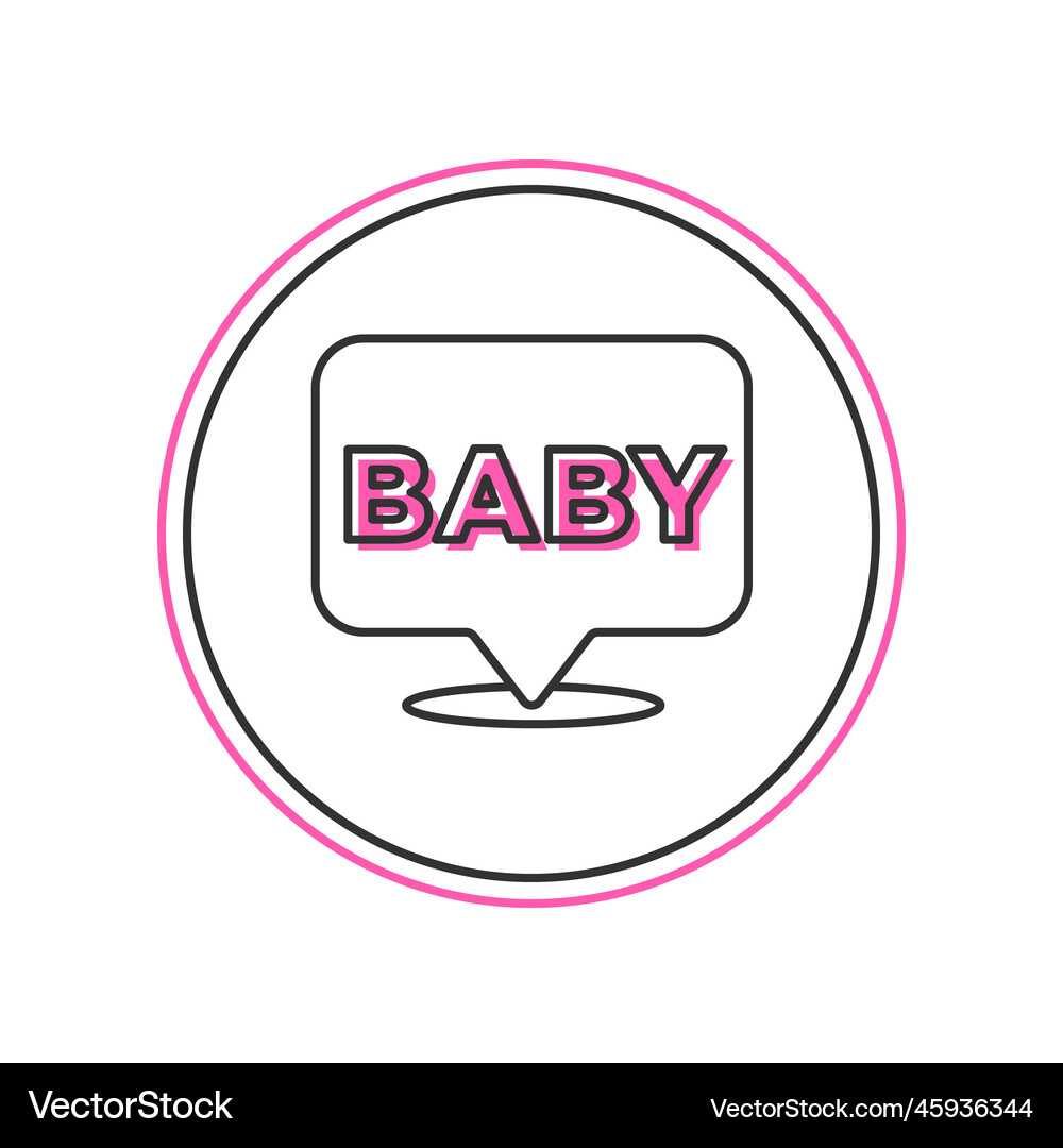 Filled outline baby icon isolated on white Vector Image