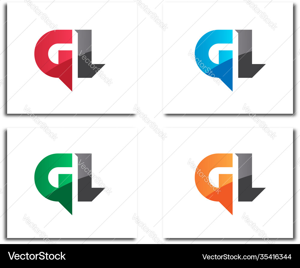 Gl alphabet beautiful logo design concept Vector Image
