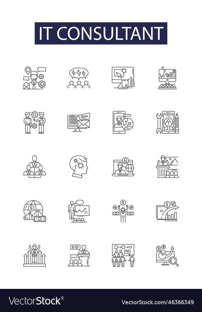 It consultant line icons and signs Royalty Free Vector Image It consultant line icons and signs Royalty Free Vector Image