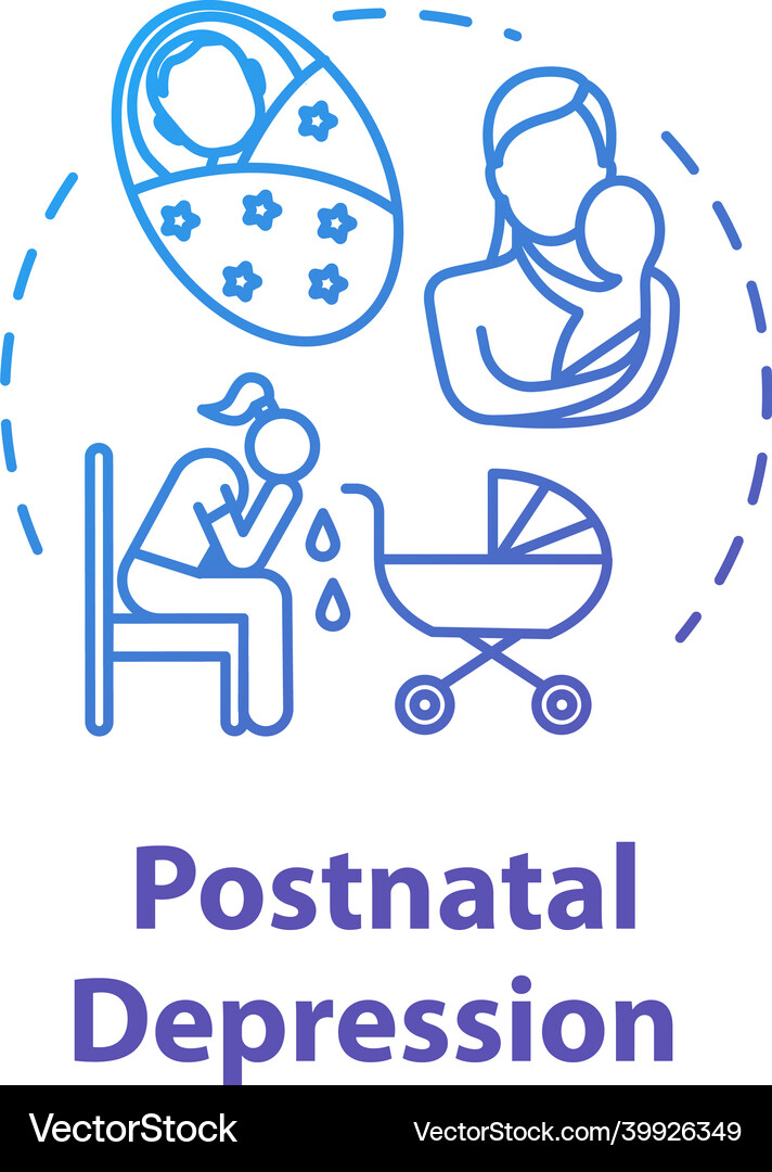 Postnatal depression concept icon postpartum Vector Image