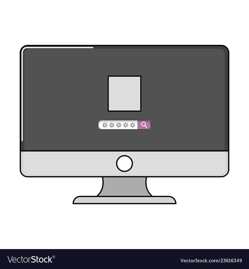 Technology computing screen cartoon Royalty Free Vector