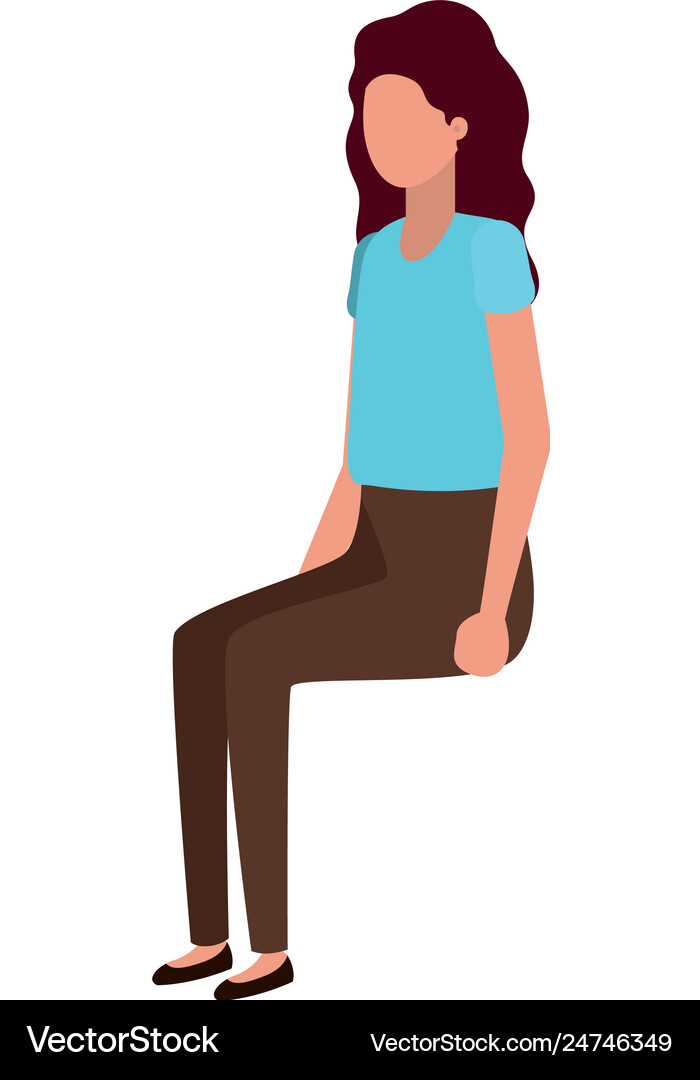 Young woman sitting avatar character Royalty Free Vector