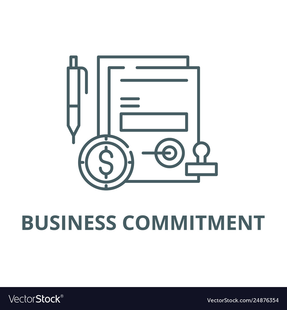 Business commitment line icon Royalty Free Vector Image Business commitment line icon Royalty Free Vector Image