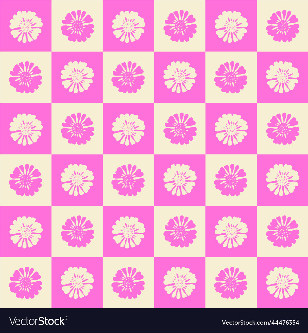 Checkered Daisy Pattern Royalty Free Vector Image