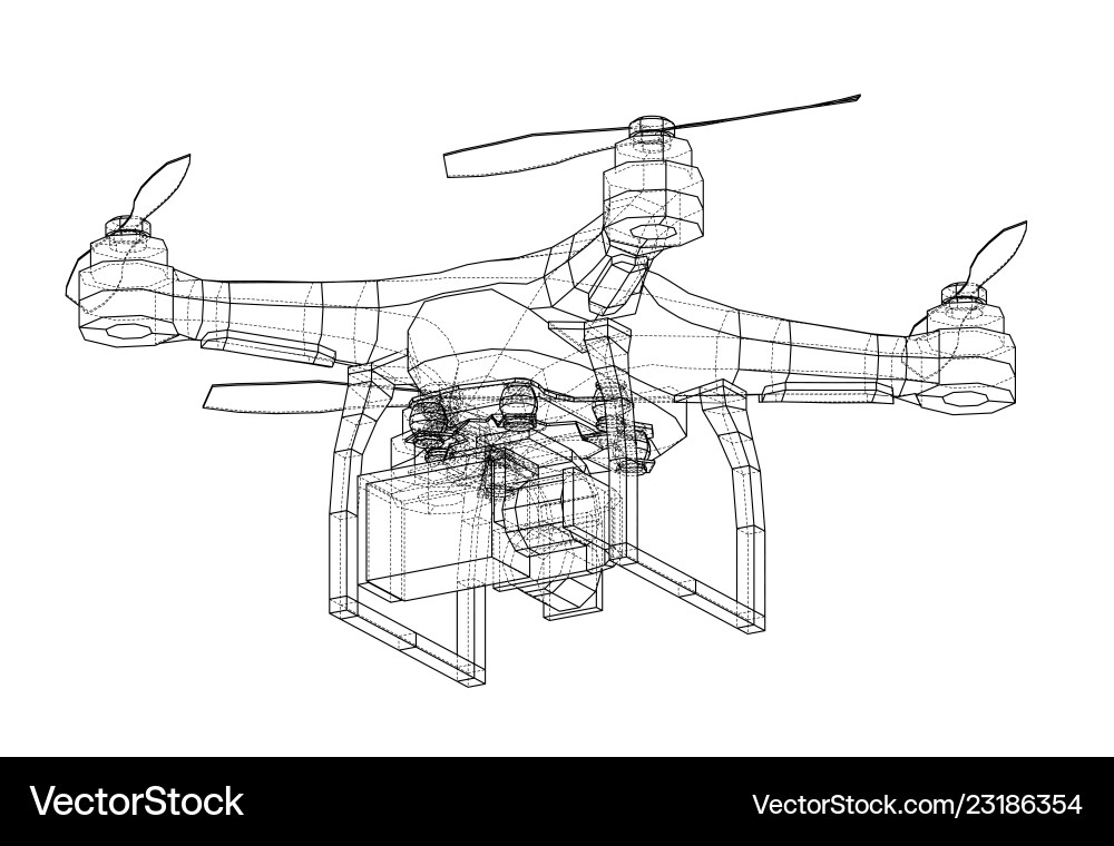 Drone concept rendering 3d Royalty Free Vector Image