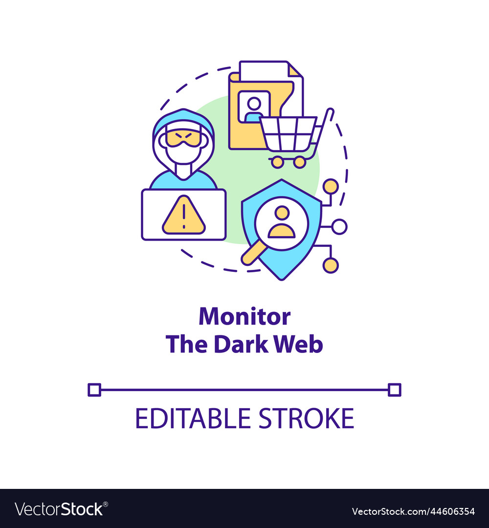 Monitor dark web concept icon Royalty Free Vector Image Monitor dark web concept icon Royalty Free Vector Image
