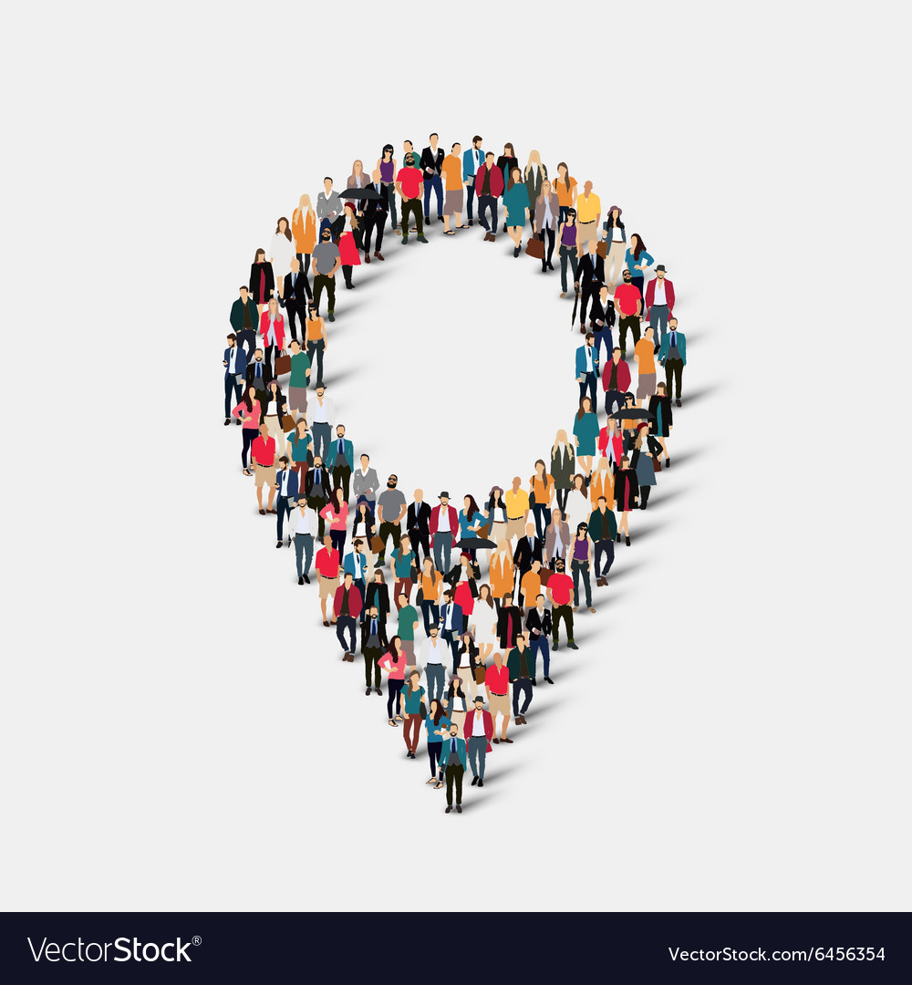 People shape map pointer Royalty Free Vector Image