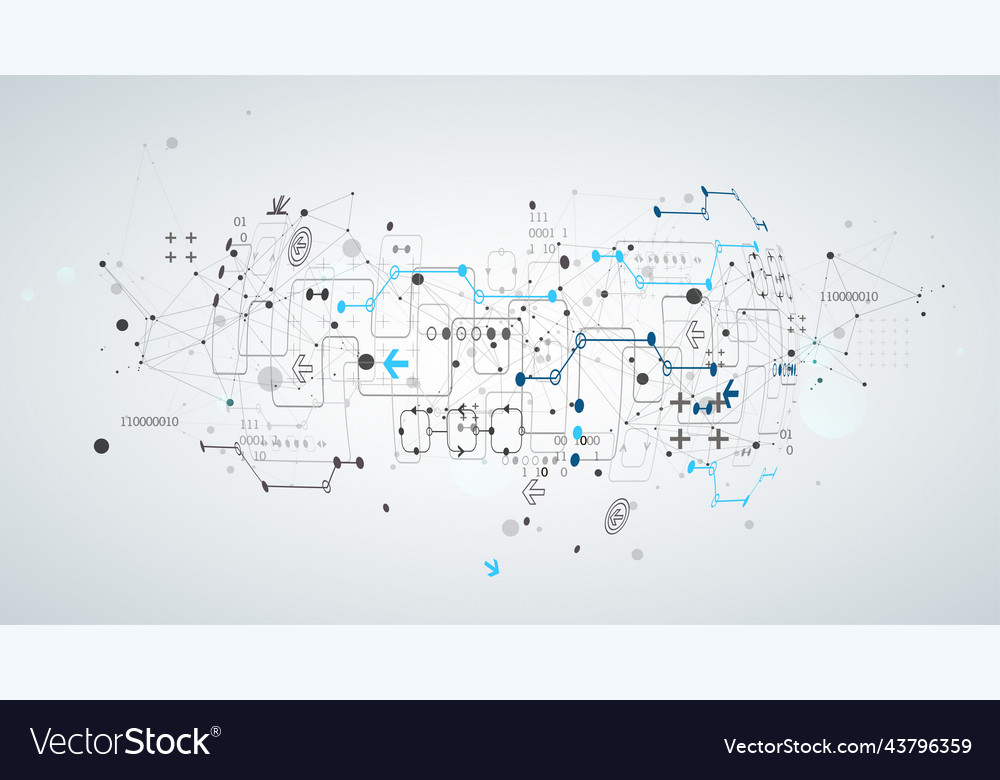 Abstract technology concept with plexus effect Vector Image Abstract technology concept with plexus effect Vector Image