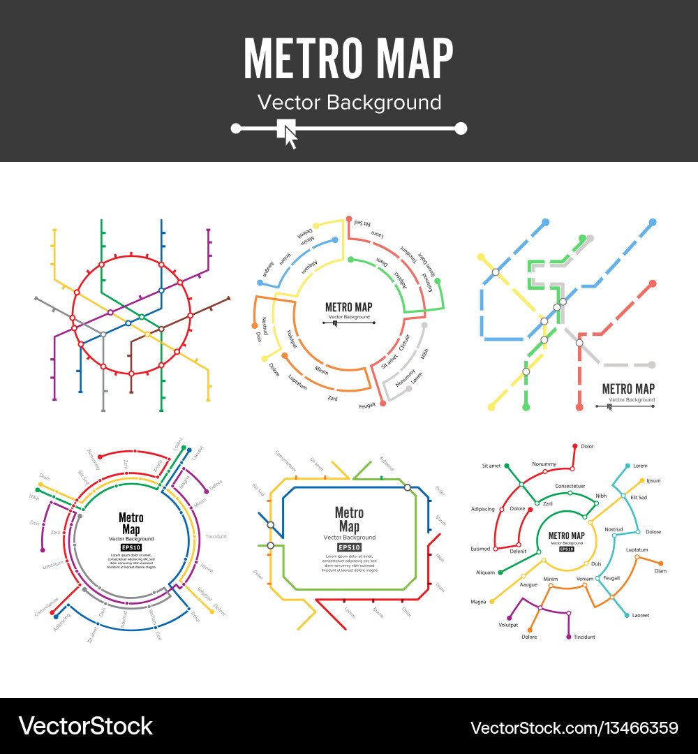 Metro map plan map station Royalty Free Vector Image