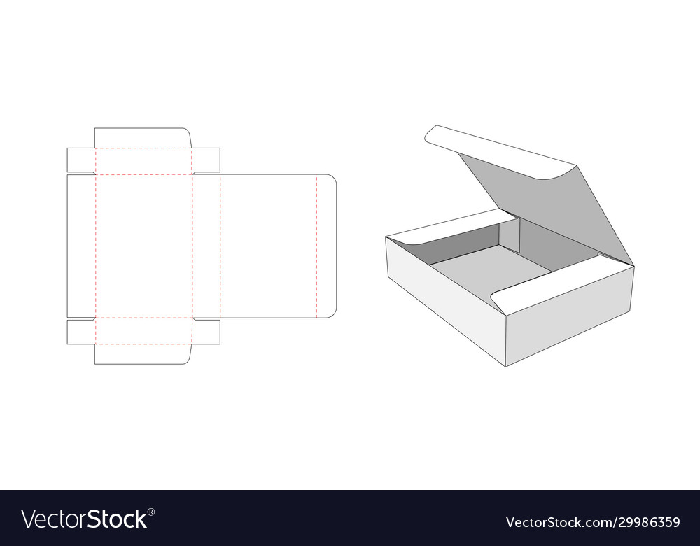 Packaging Rectangle Box Die Cut Template Design Vector Image