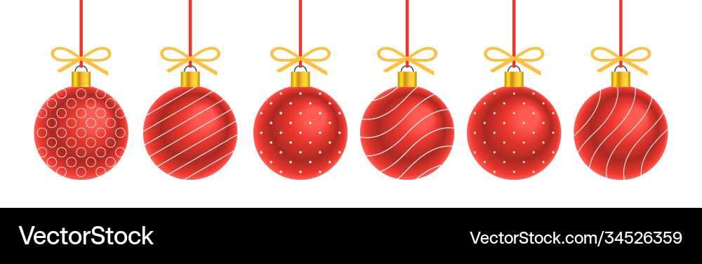 Red christmas balls Royalty Free Vector Image - VectorStock