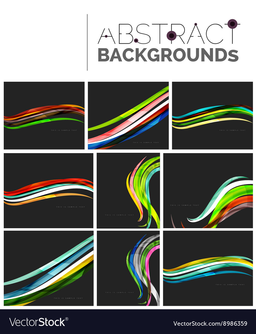 Set dynamic waves Royalty Free Vector Image - VectorStock