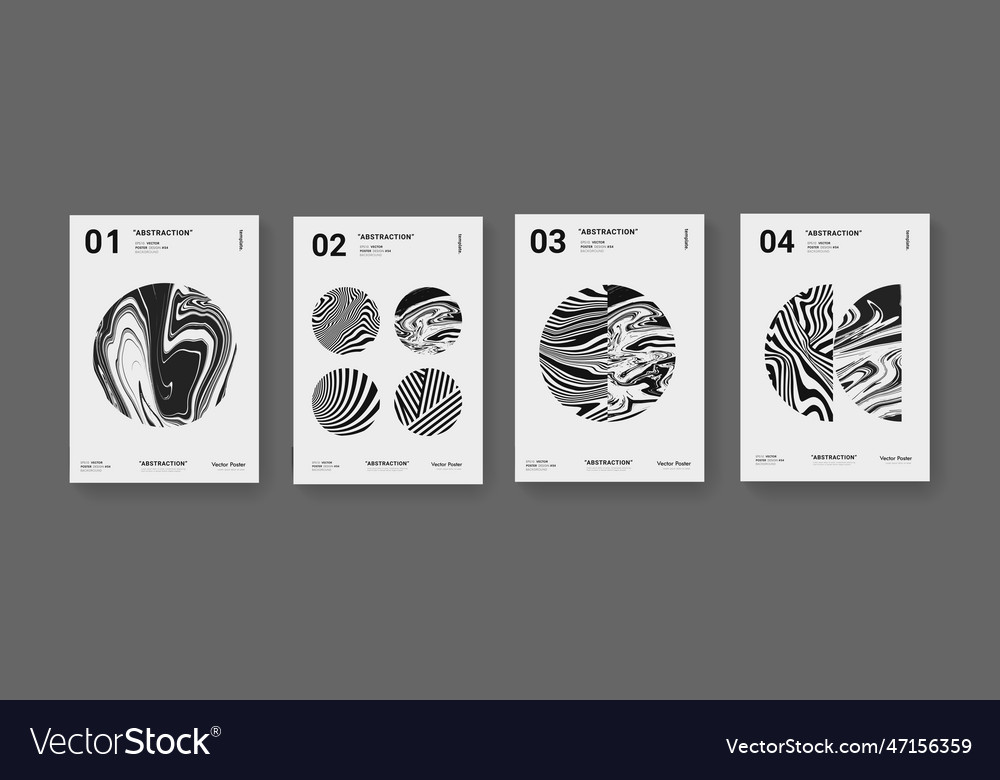 Set Of Abstract Geometric Monochrome Shapes Vector Image
