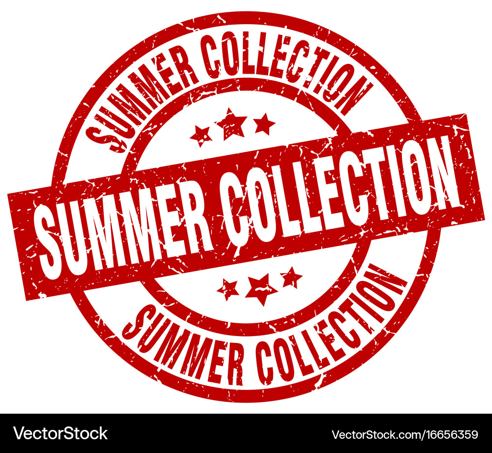 Summer collection round red grunge stamp Vector Image