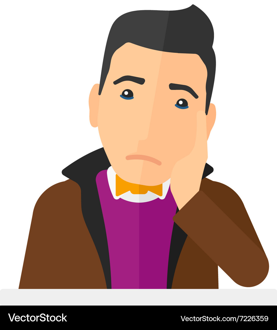 Thinking man cartoon Royalty Free Vector Image