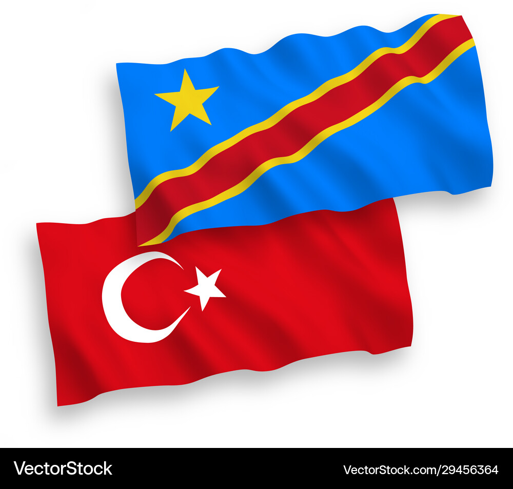 Flags turkey and democratic republic Royalty Free Vector